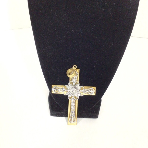 Accessories | Vintage Large Goldsilver Tone Art Deco Design Cross ...